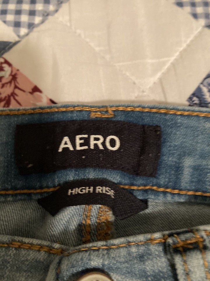 Women’s Aero Skinny Distressed Light Blue Jeggin Jeans Size 0 Regular ...