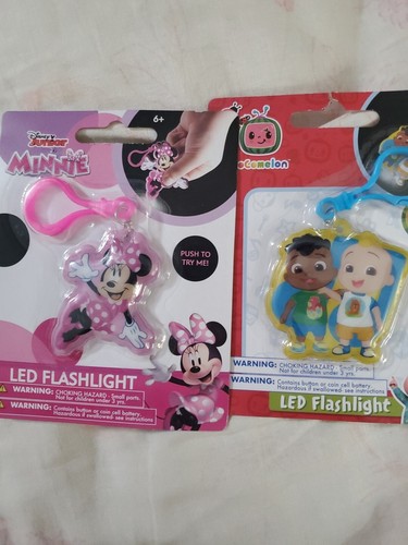 2 Lot/ Disney Jr Minnie & Cocomelon Childs Clip On Bright Led ...