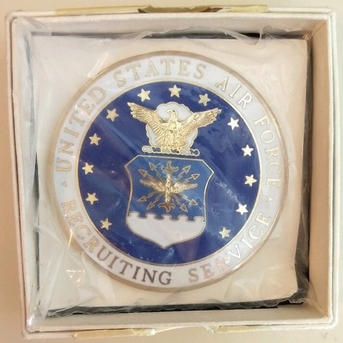 Vintage Enameled Military Insignia USAF Recruiting Service Pocket Badge ...
