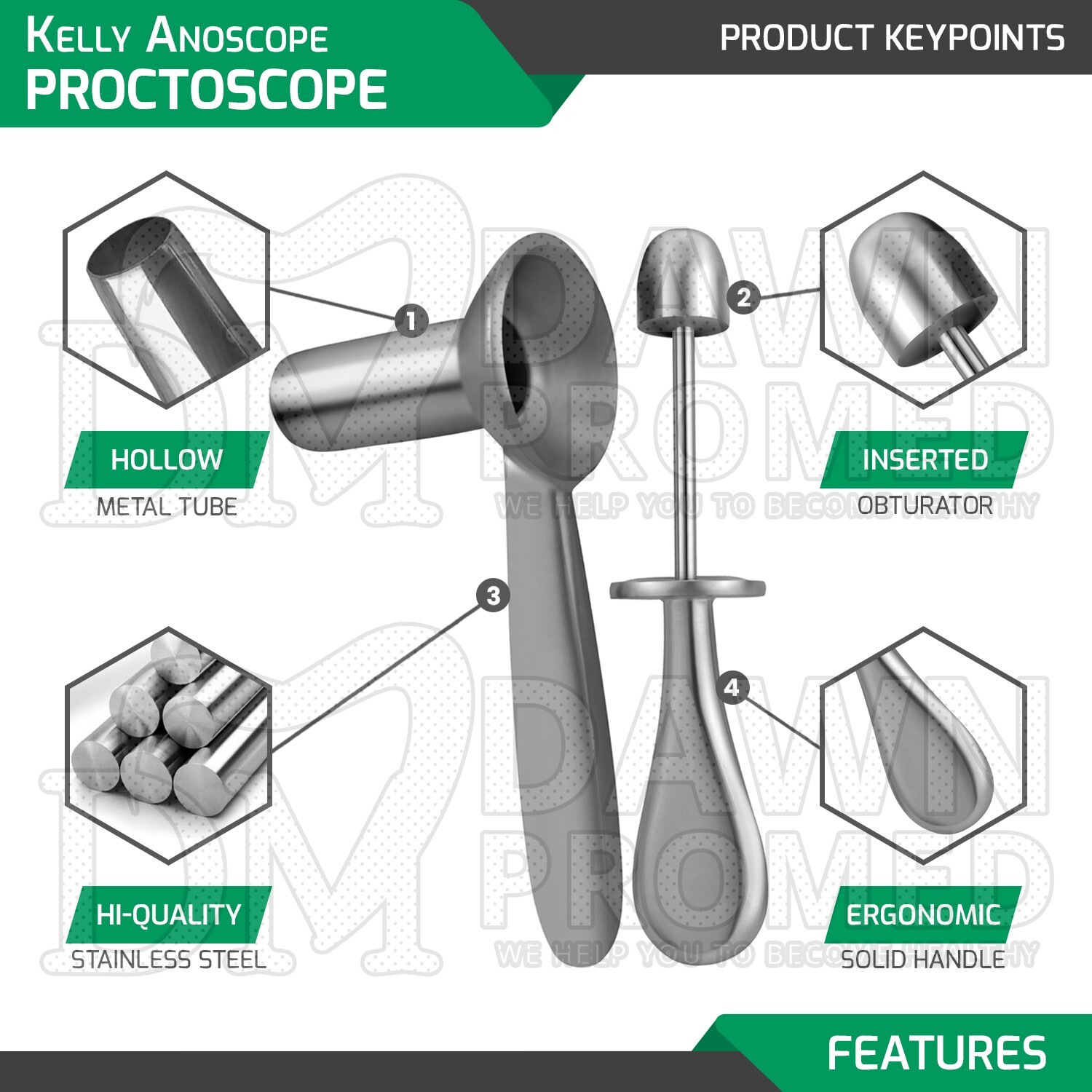 Kelly Anoscope Proctoscope 22 X 50mm Rectal OB/GYN Urology Instrument ...
