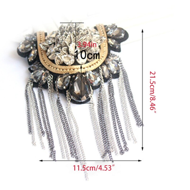 Long Vintage Epaulet Handmade Chain Shoulder Brooch Unisex for ...