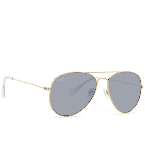 Diff Eyewear Cruz Aviator Sunglasses Grey Gold | eBay