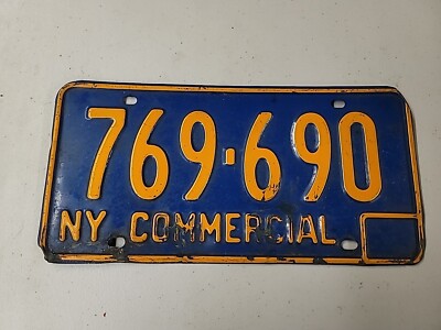 1966 - 1973 New York NY Commercial License Plate Tag# 769-690 Blue ...