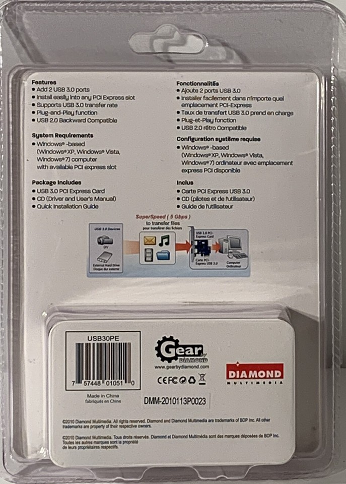 Diamond Multimedia USB 3.0 PCI Express Card Computer Component DMM ...