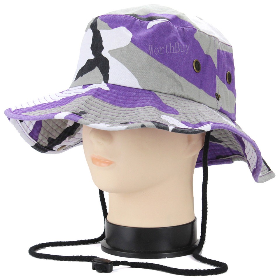 Boonie Bucket Hat Cap 100% Cotton Fishing Hunting Safari Summer ...