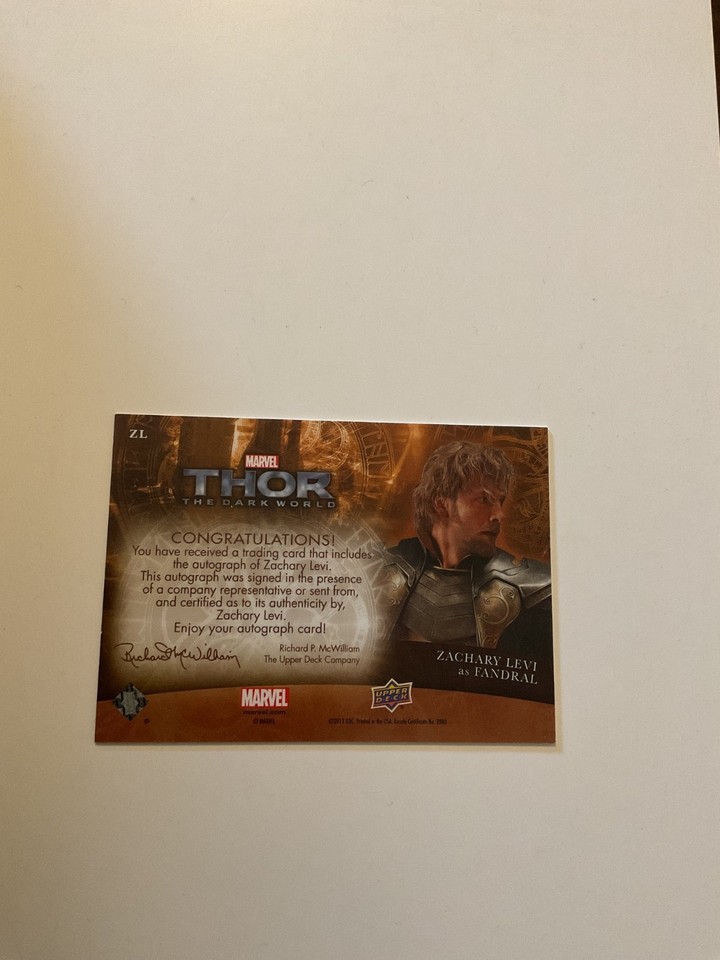 2013 Thor the Dark World ZL Zachary Levi Autograph Auto | eBay