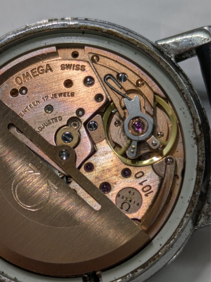 *NEAR MINT* Vintage OMEGA Cal.1010 Ref.166.0202 Automatic Silver Dial ...