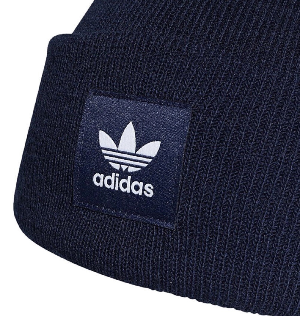 Mens Adidas Cuff Beanie Knitted Winter Hat Casual Warm Originals Logo ...