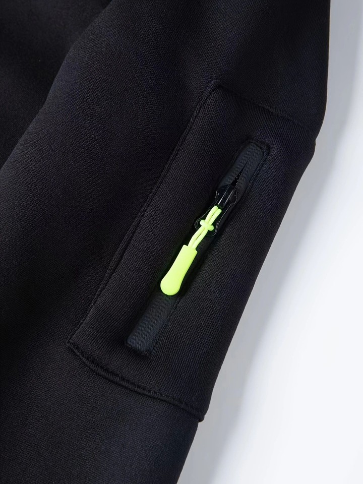 Autumn Winter Men's Sports Multi-zip Arm Pocket Hoodie Jumper Casual ...