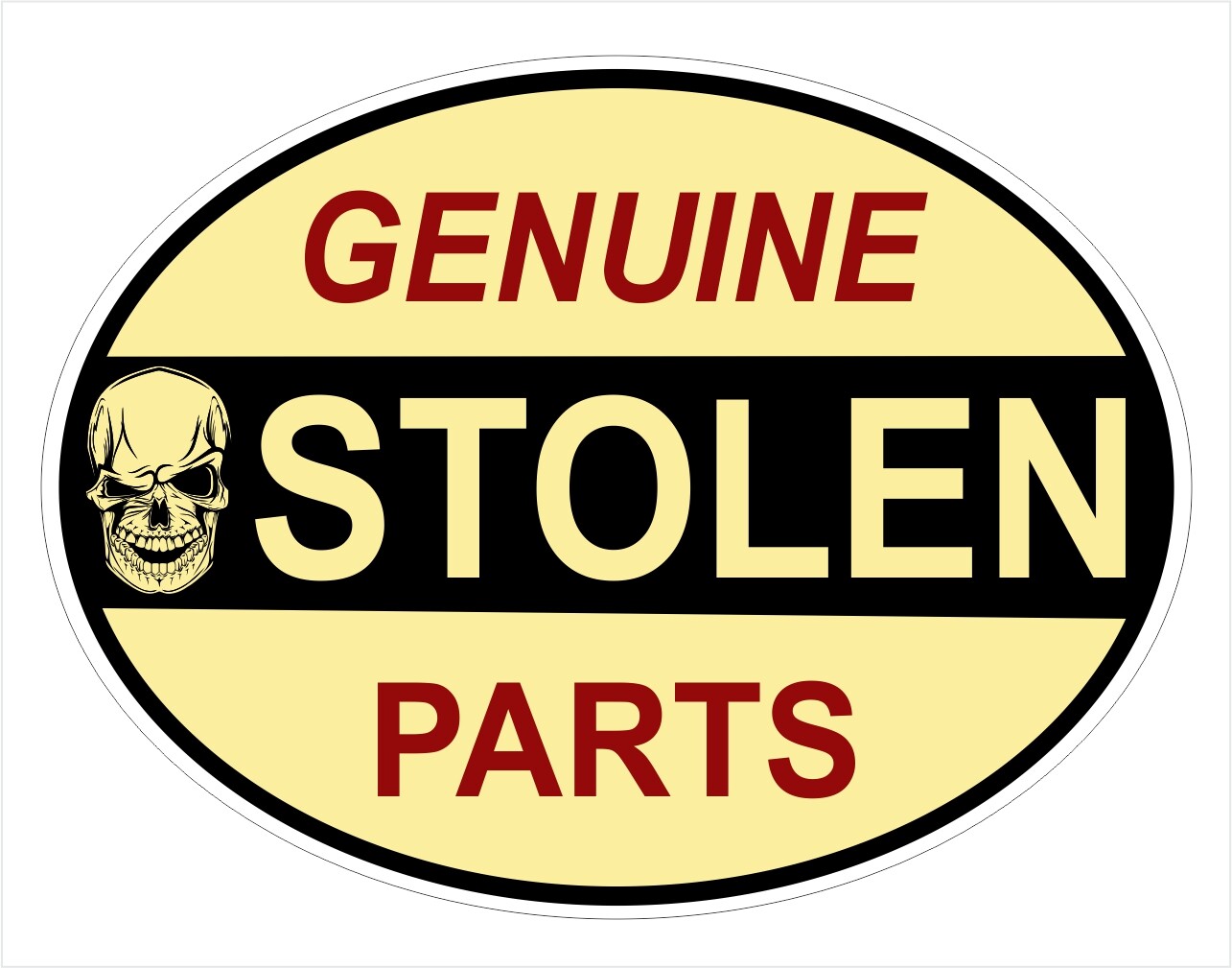 GENUINE STOLEN PARTS Sticker Label Decal Rat Rod Hot Rod Free Shipping ...