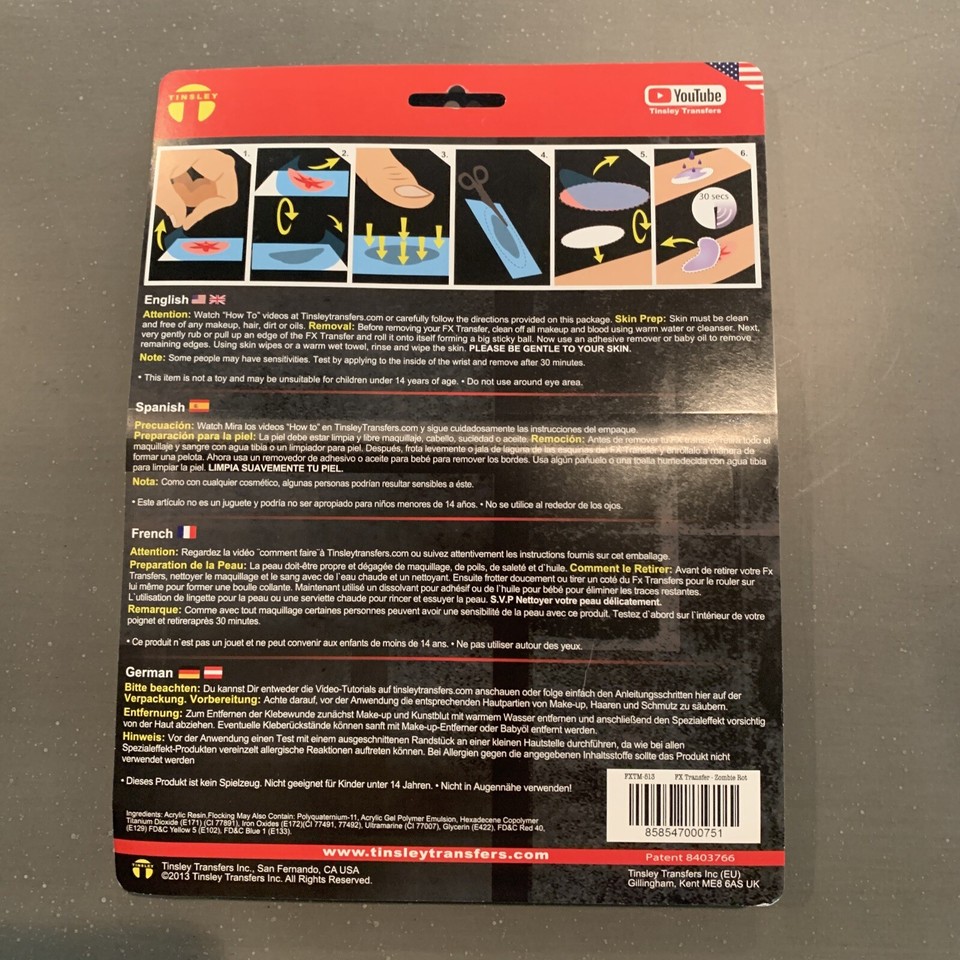 Zombie Rot Wound Prosthetics, 4 Count, 7 3/4 Inches by 10 1/4 Inches ...