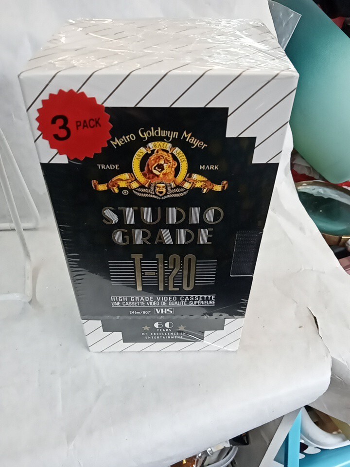 Blank VHS Tapes MGM Studio Grade T-120 Video Cassette Lot Of Sealed 3 ...