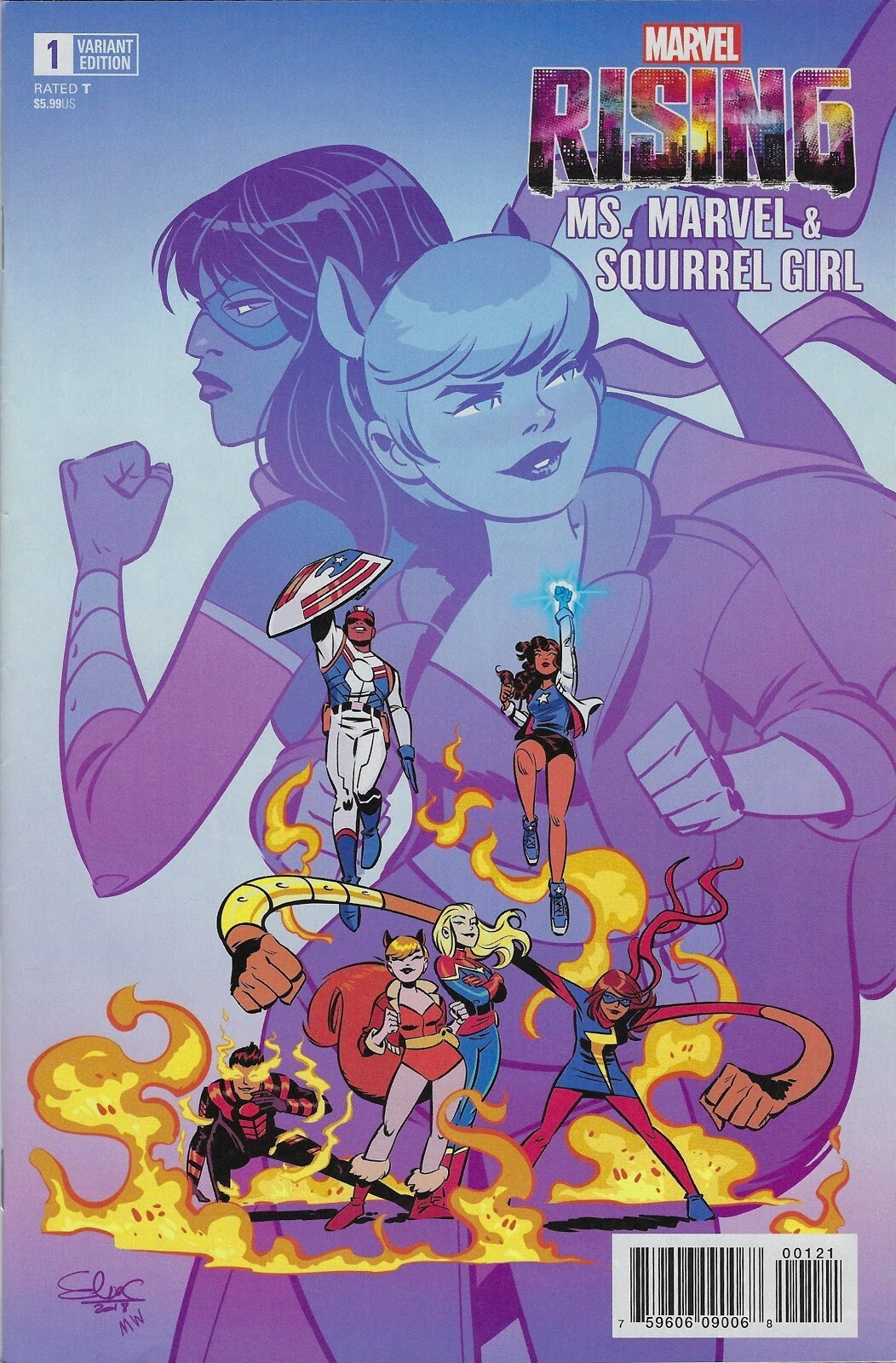 MARVEL RISING MS MARVEL SQUIRREL GIRL #1 CHARRETIER VARIANT NM- 1ST ...