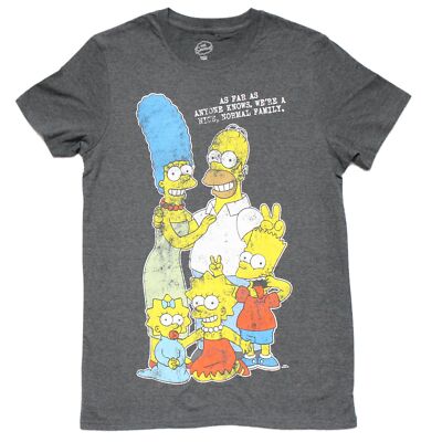 The Simpsons Mens T-Shirt - Distressed Mens Nice Normal Family | eBay