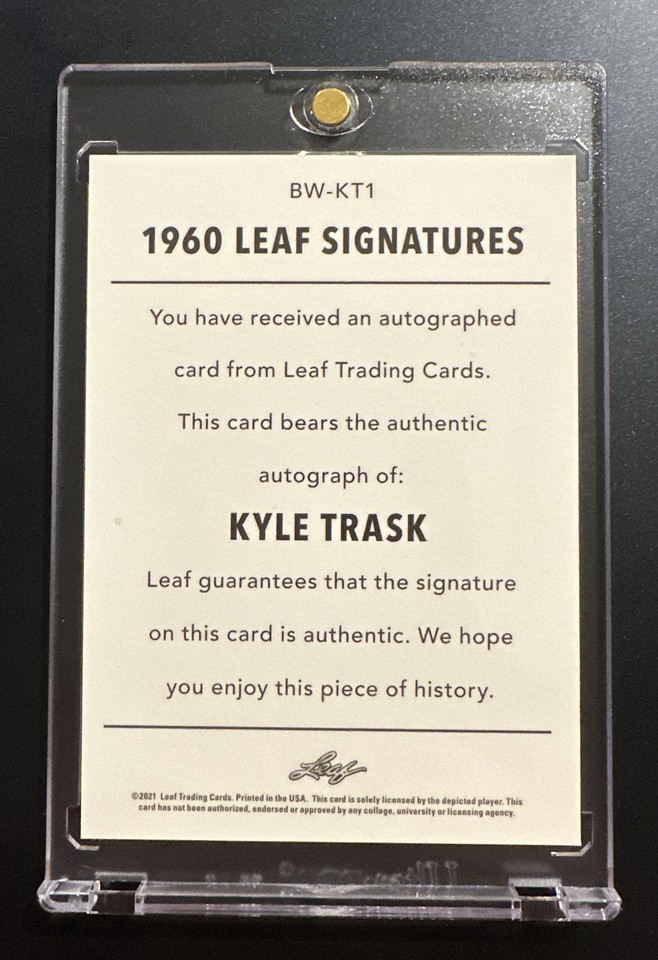Kyle Trask 2021 Leaf Signatures XRC RC Auto Gators RETRO 1960 Autograph ...