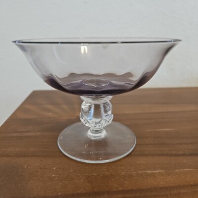 Lenox Colore Perle Violet Purple Hand Blown Glass Footed Ice Cream ...