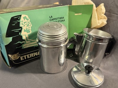 Vintage NOS Neapolitan Coffee Cuccuma Flip Pot w/ Box #6 Caffetteria ...