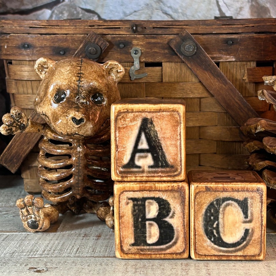 3 ABC BLOCKS FEATURE ANTIQUE PICS OF KIDS & TEDDIES, TEDDY ADS, STEIFF ...