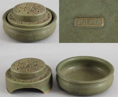 RARE Antique Arts & Crafts FULPER VASEKRAFT Art Pottery Flower Frog ...