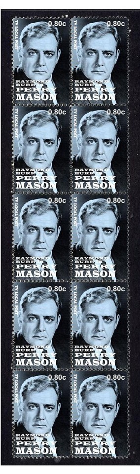 Perry Mason Strip Of 10 Mint Tv Stamps Raymond Burr 1 | eBay