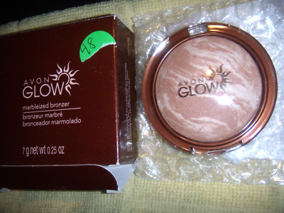 AVON NEW GLOW MARBLEIZED BRONZER FACE POWDER( BRONZE)( 0.25 OZ COMPACT ...