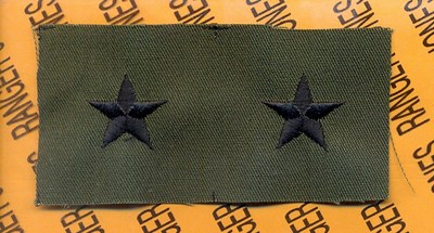 US ARMY Brigadier General BG 0-7 OD Green & Black rank patch set | eBay