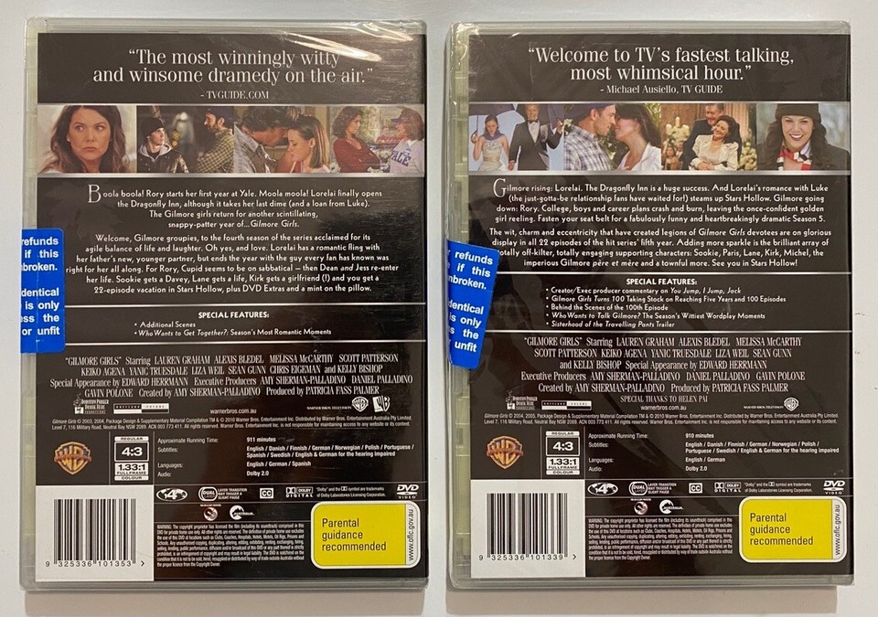 Gilmore Girls Season 4 and 5 DVD TV Show Region 4 Brand New | eBay