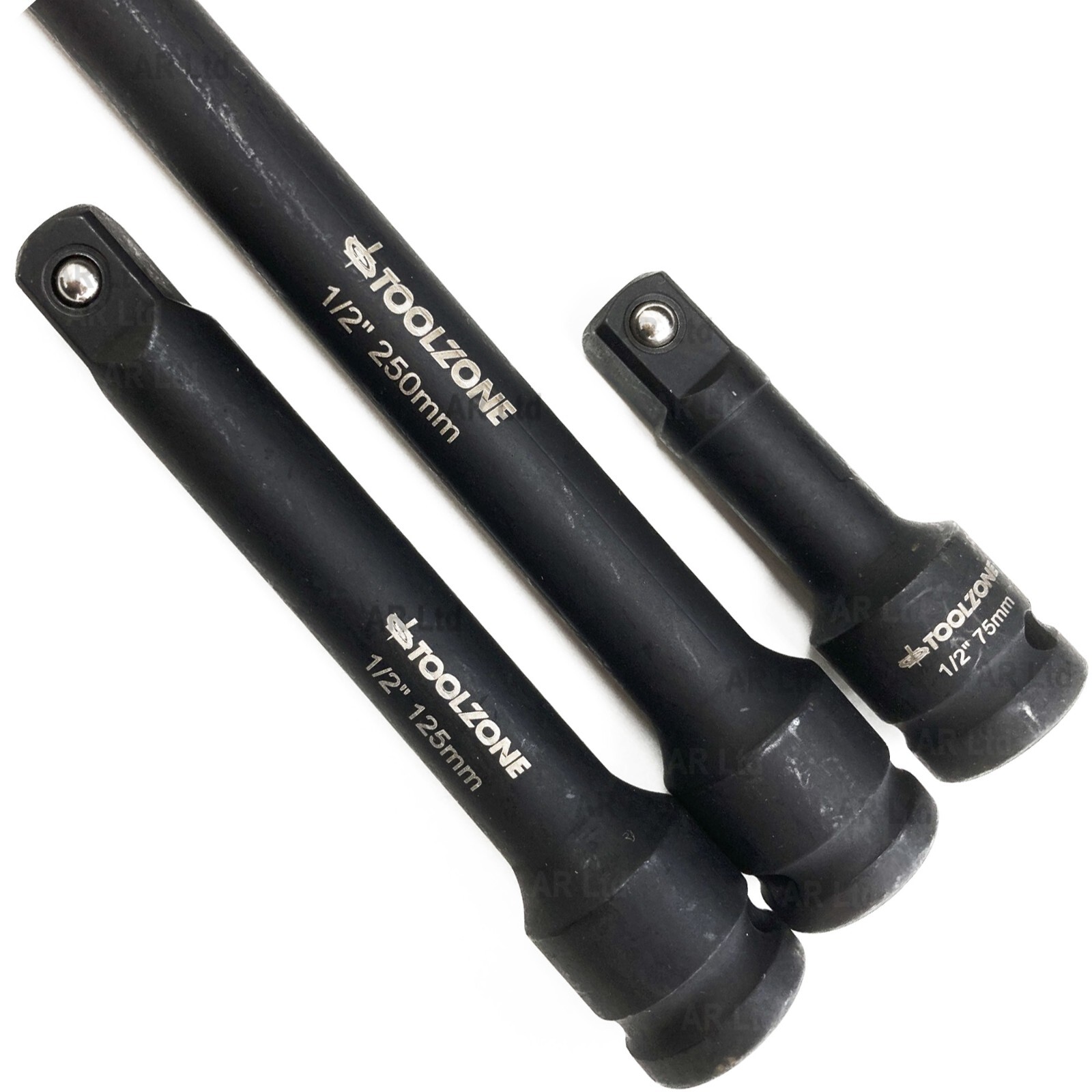 1/2" Drive Impact Socket Extension Bars. 75mm 125mm 250mm long Socket ...