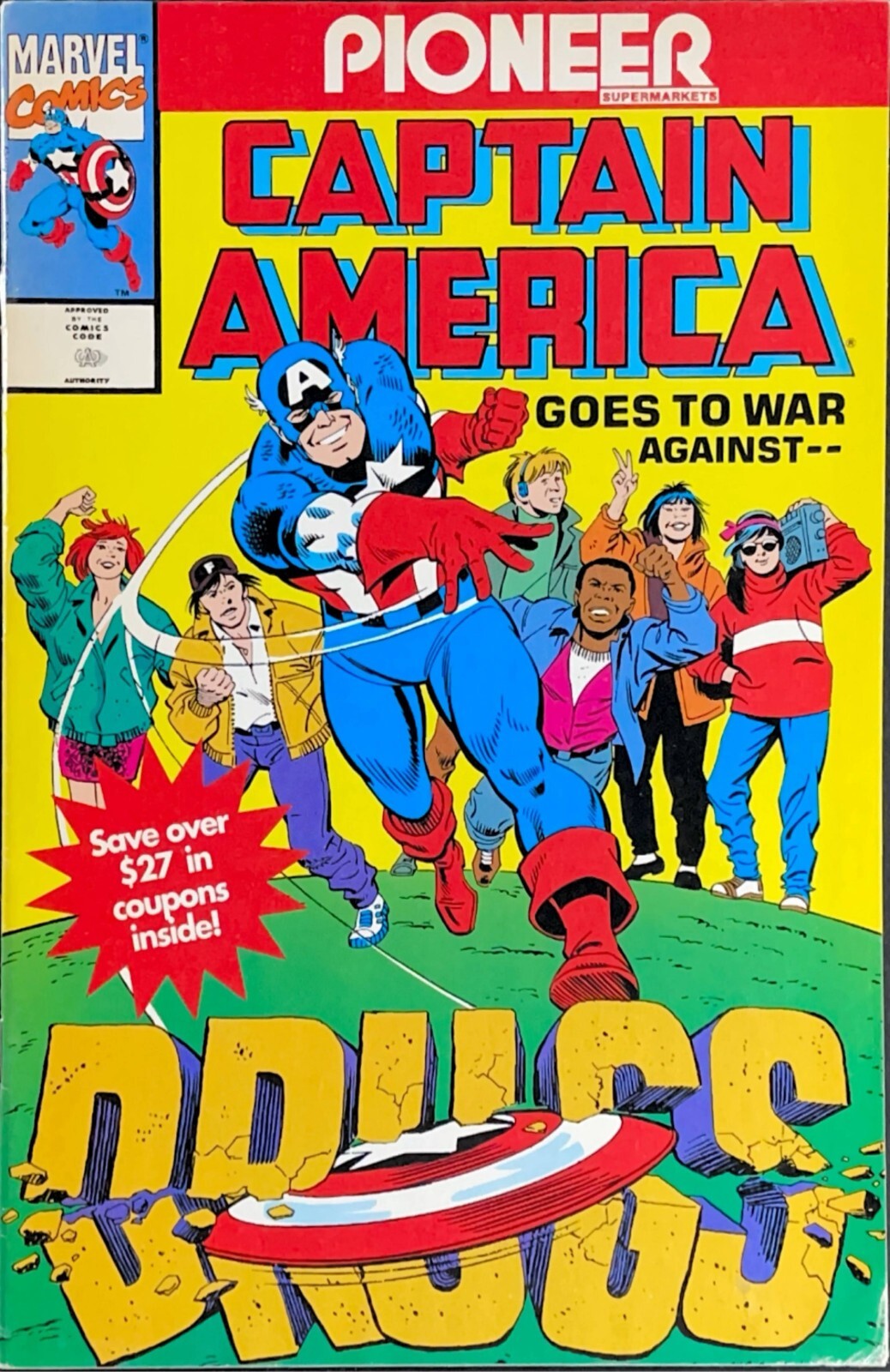 Marvel CAPTAIN AMERICA GOES TO WAR AGAINST DRUGS #1 Comic PIONEER John ...