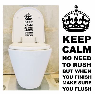 Keep Calm Make Sure You Flush, Decal / Sticker for Toilet Seat or ...