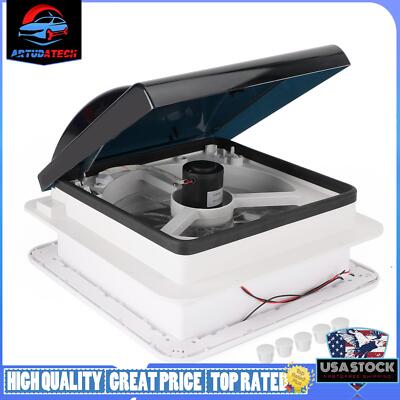 14" RV Caravan Roof Vent Manual RV Camper Fan 12V Skylight With LED ...