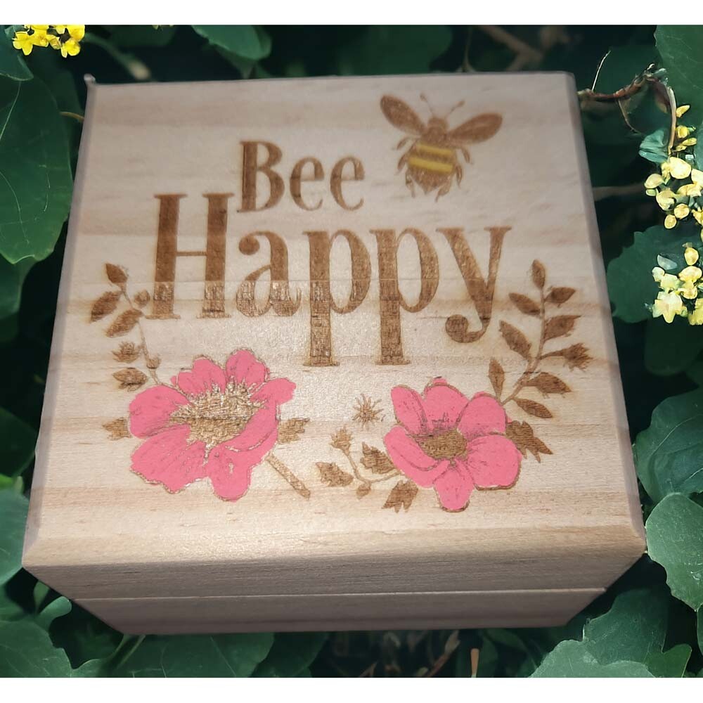Wooden trinket boxes - BEE HAPPY - Crafted in Wales | eBay