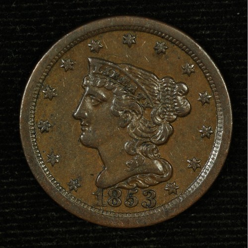 Half Cent Braided Hair. 1853 Extra Fine. Lot # 9049-136-005 | eBay