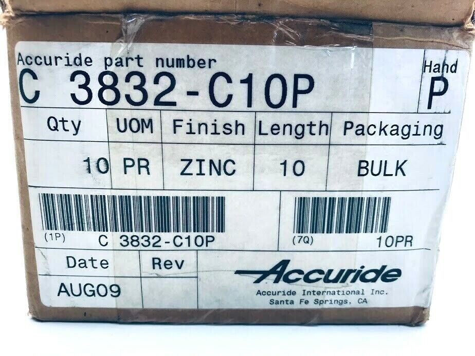 Accuride C 3832-C10P 3832 Series - 10" Full Extension Drawer Slide - 5 ...
