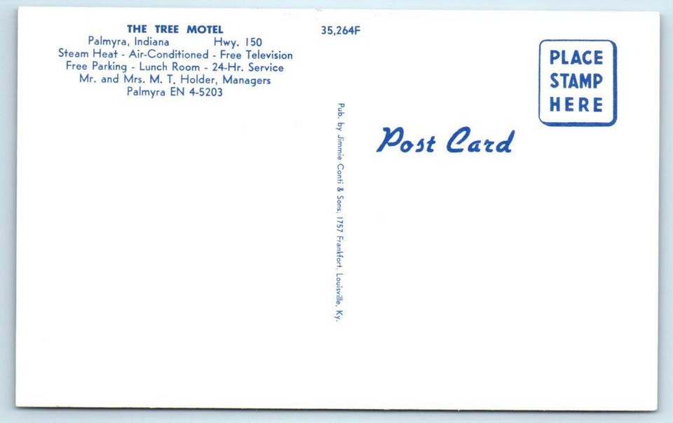 PALMYRA, Indiana IN ~ Roadside THE TREE MOTEL ca 1960s Harrison County ...