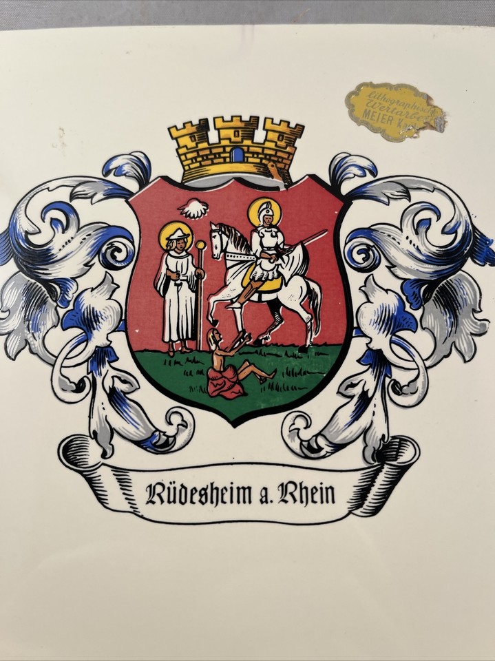 Rudensheim A Rhein Crest Coat of Arms Ceramic Tile Heraldic Emblem Seal ...