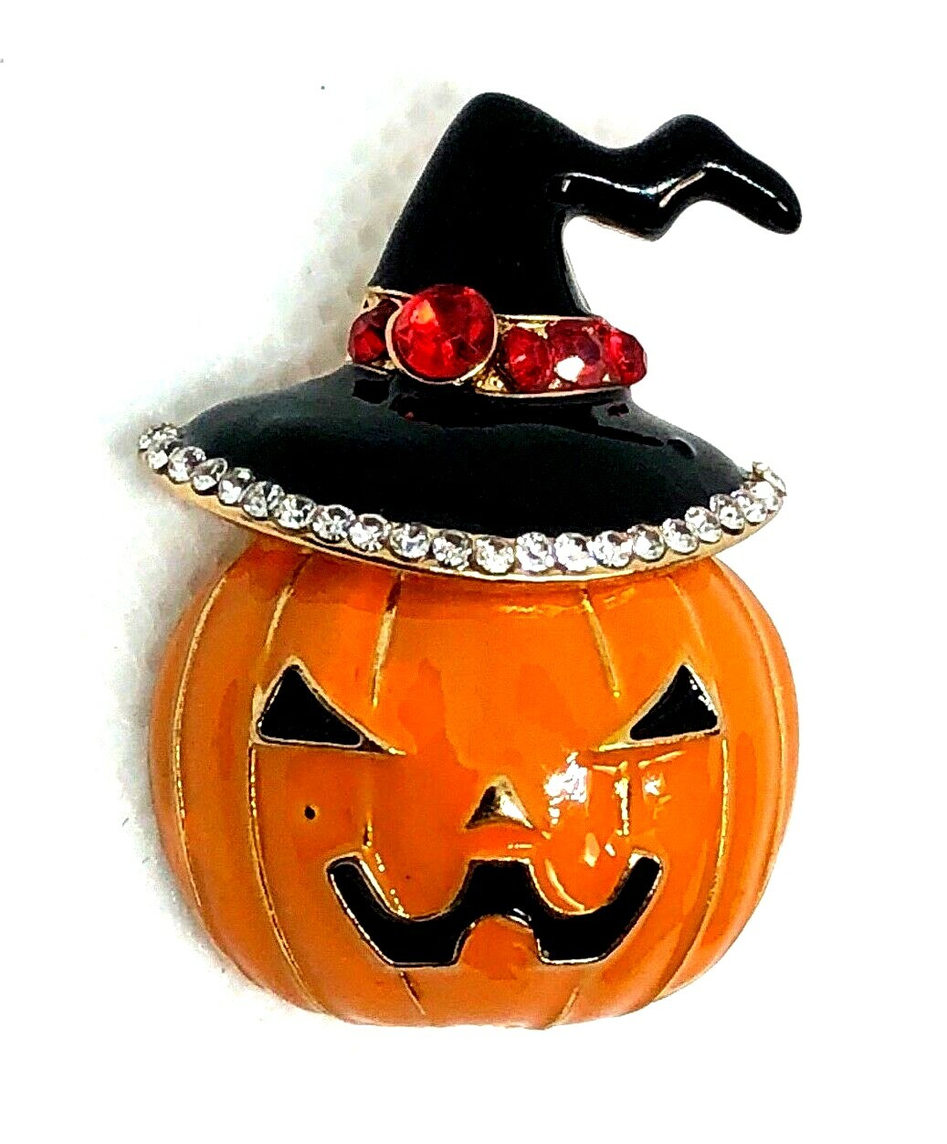 Pumpkin w/ Witch hat BROOCH fashion jewelry gold tone fun gift #9 ...