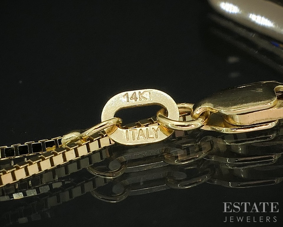 14k Yellow Gold Natural .50ctw Diamond Ladder Style Necklace 5.1g 20"L ...