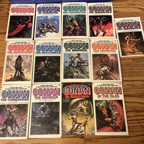 VINTAGE CONAN ROBERT E HOWARD 1-12 COMPLETE ACE BOOKS PAPERBACK SET ...