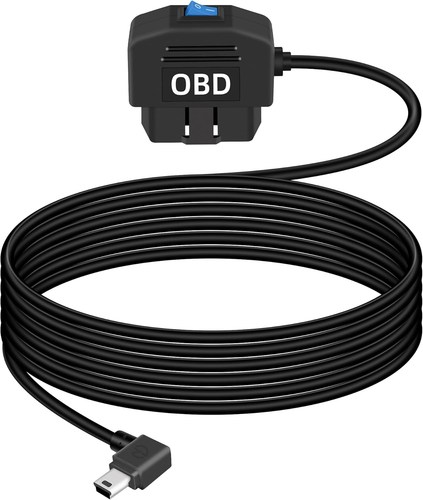 Right Angle OBD Power Cable for Dash Camera, Mini USB OBD2 Dashcam ...