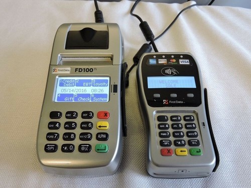 first data FD100-ti with FD-35 EMV pin pad credit card terminal ...