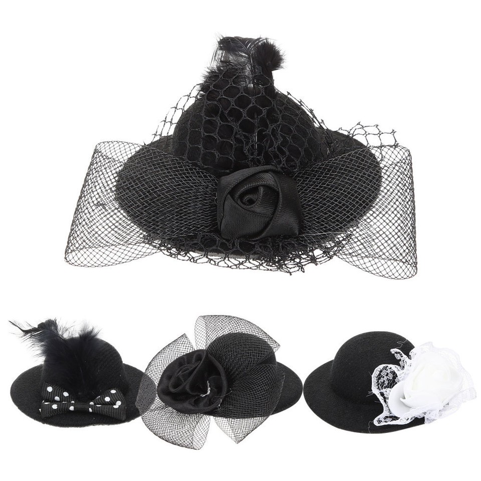 4PCS DIY Costume Hats Fancy Doll Hats Fancy Tiny Hats Doll Dress Up ...