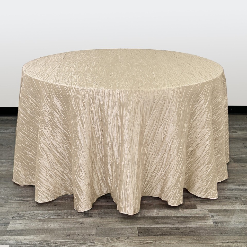 Crinkle Taffeta Tablecloth for Round Tables Crushed Cloths for Weddings ...