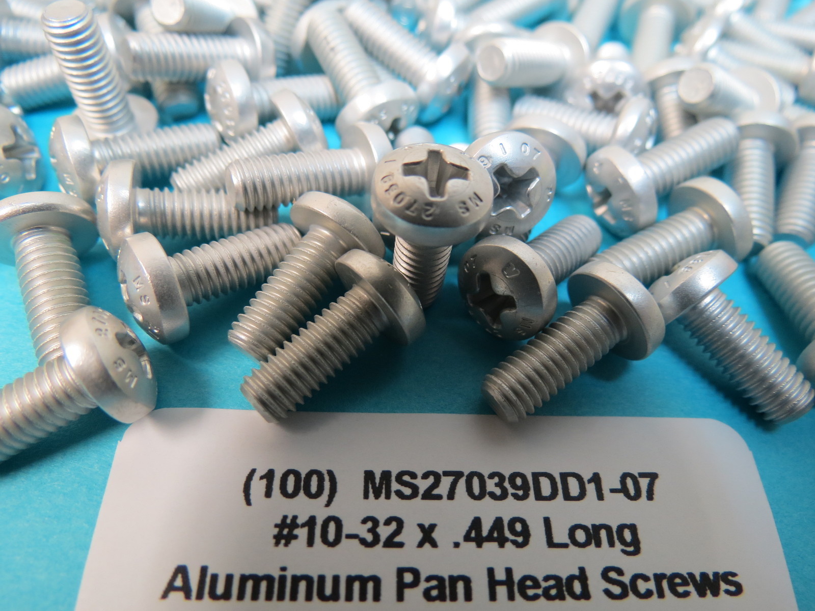 Aluminum Pan Head Aerospace Structural Screws MS27039DD1-07 #10-32 x ...