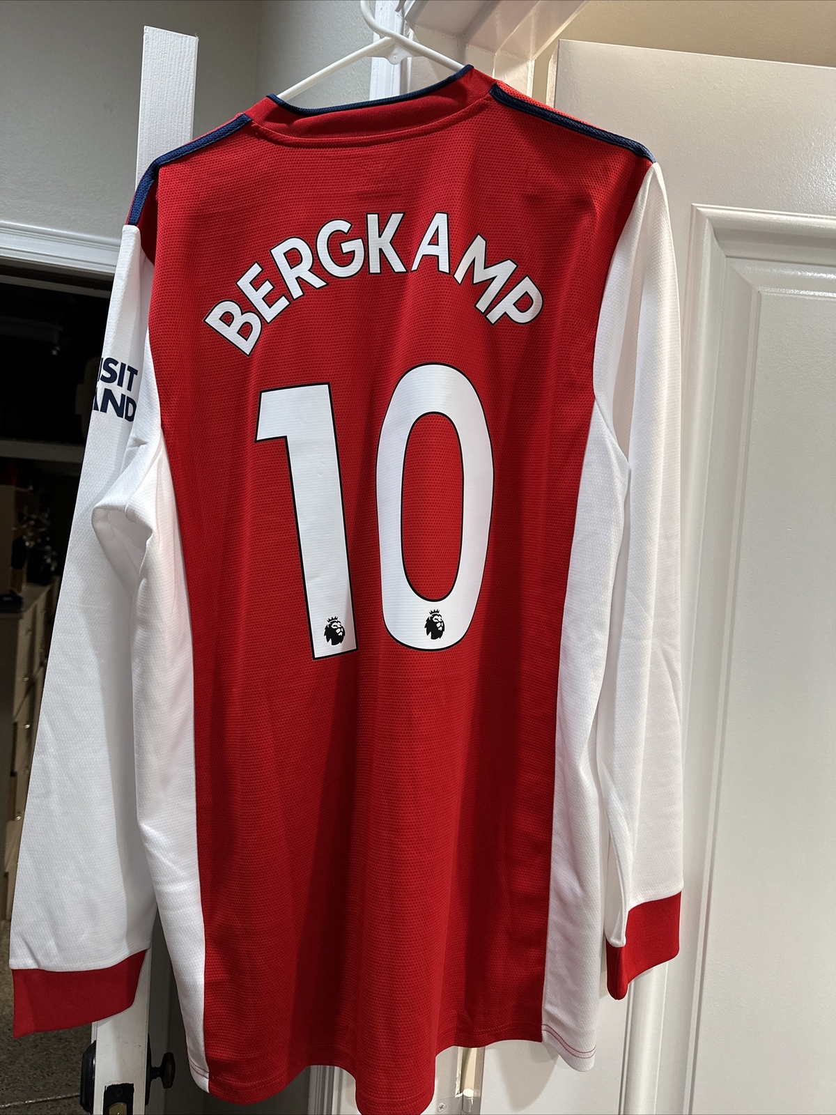 BERGKAMP ADIDAS Custom ARSENAL 2021-2022 XL Home L/S Shirt Jersey Kit ...