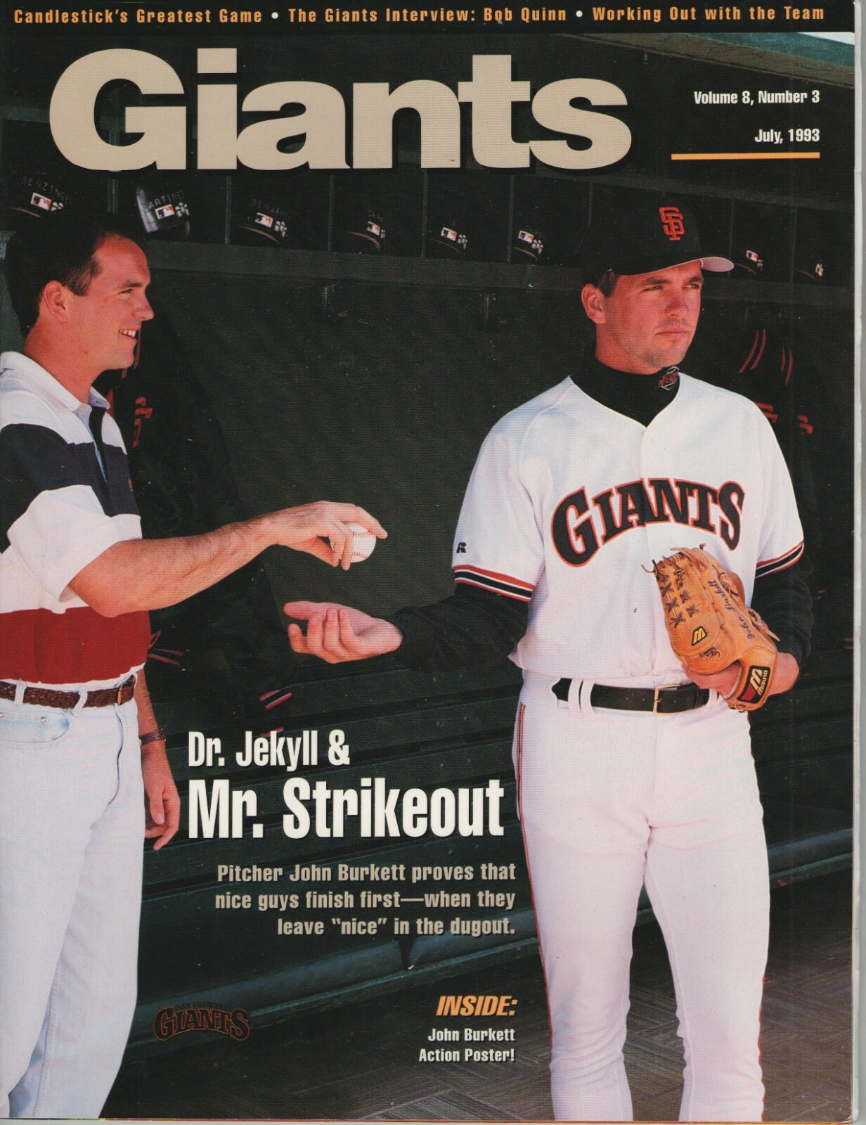 1993 San Francisco Giants Magazine Volume 8 number 3 unscored | eBay