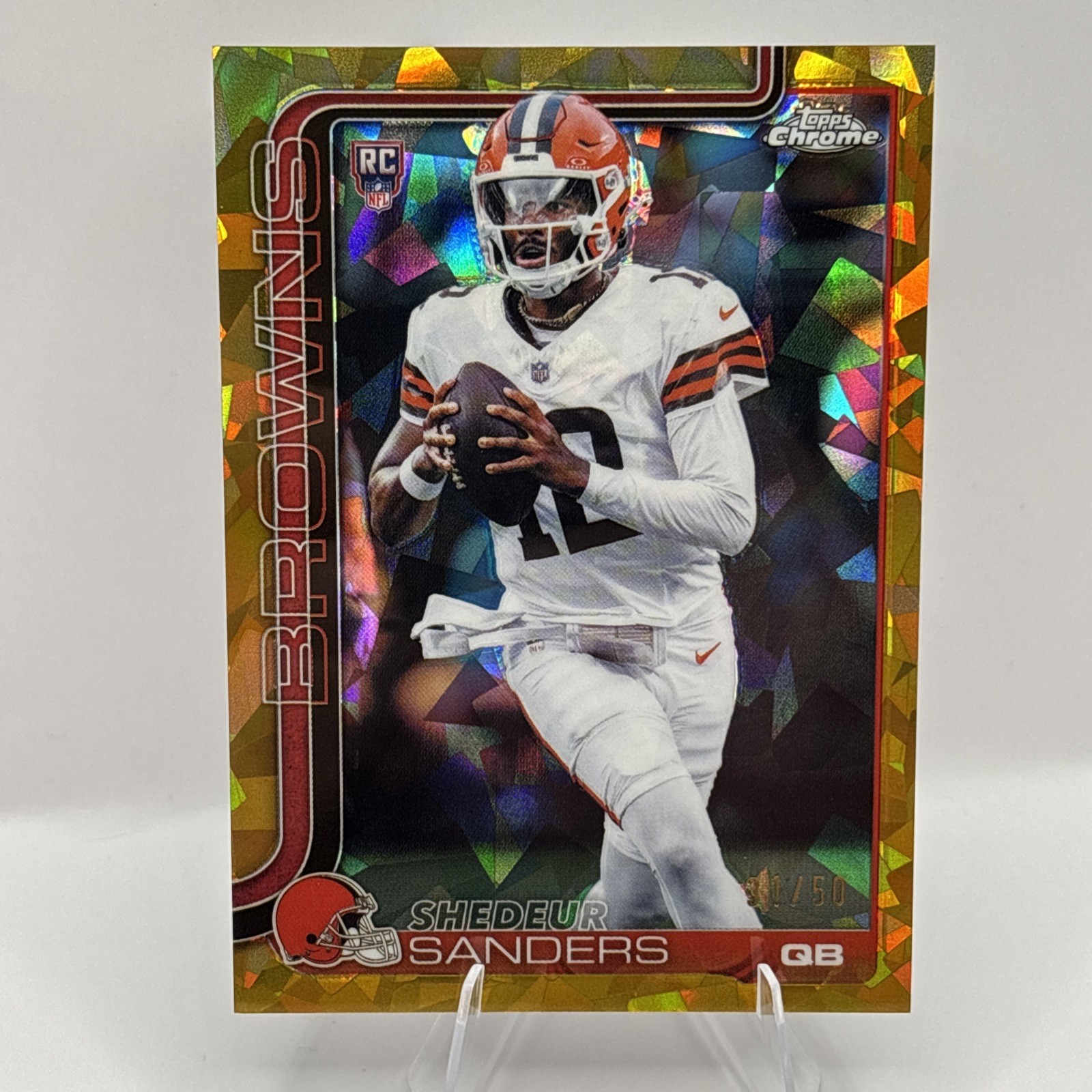Shedeur Sanders 2025 Topps Chrome Sapphire Edition #315 Gold /50 Price ...