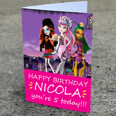 Monster High Birthday Card - Professionally printed and personalised ...