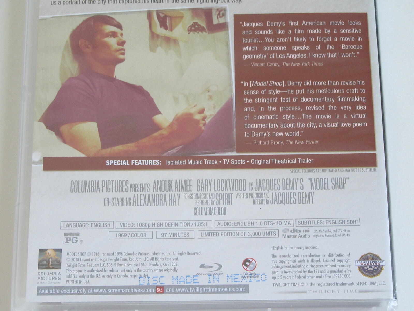 MODEL SHOP (Blu-Ray) Jacques Demy, Anouk Aimee TWILIGHT TIME Limited Ed ...