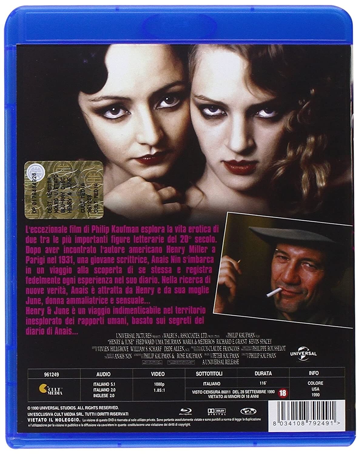 HENRY & JUNE (1990) Blu-Ray BRAND NEW (Italian Package/English Audio ...